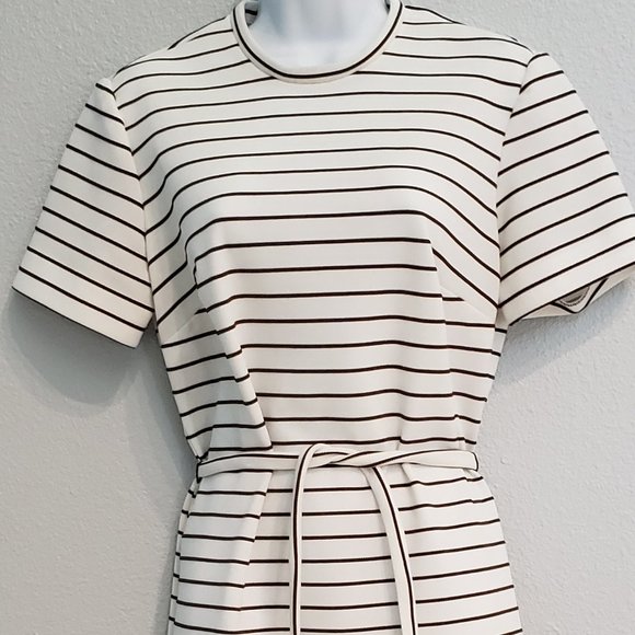 Nelly Don | Dresses | Vintage Nelly Don White Brown Stripe Dress | Poshmark